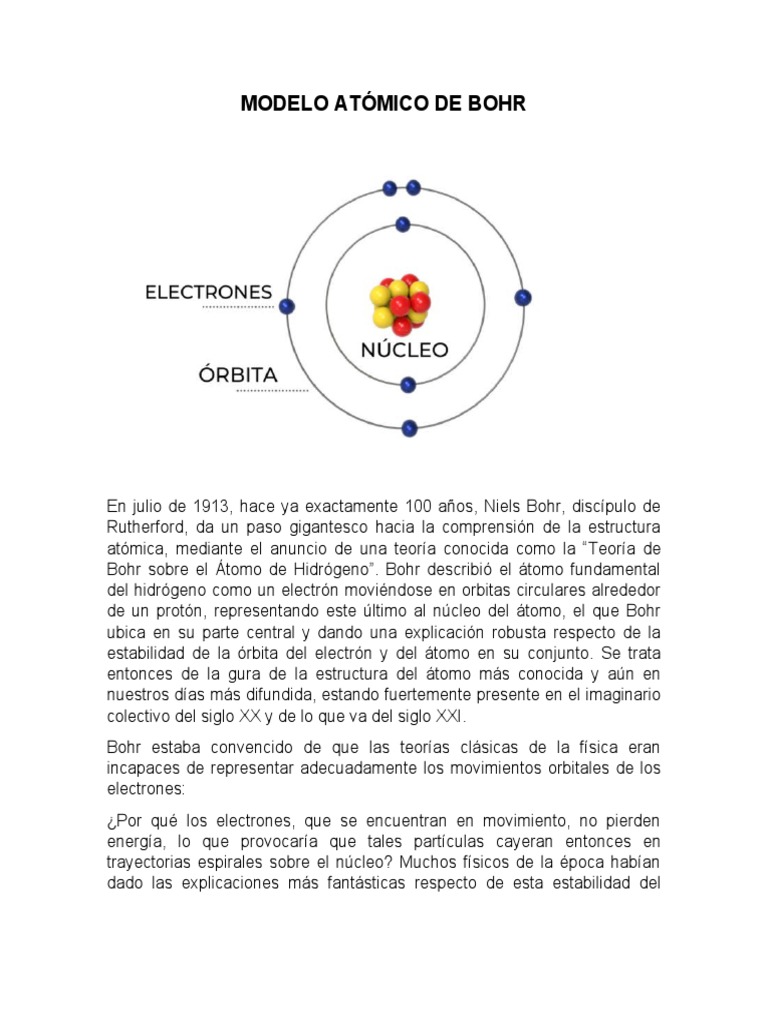 Modelo Atómico de Bohr: Teoría y Aplicaciones | PDF | Electrón | Átomos