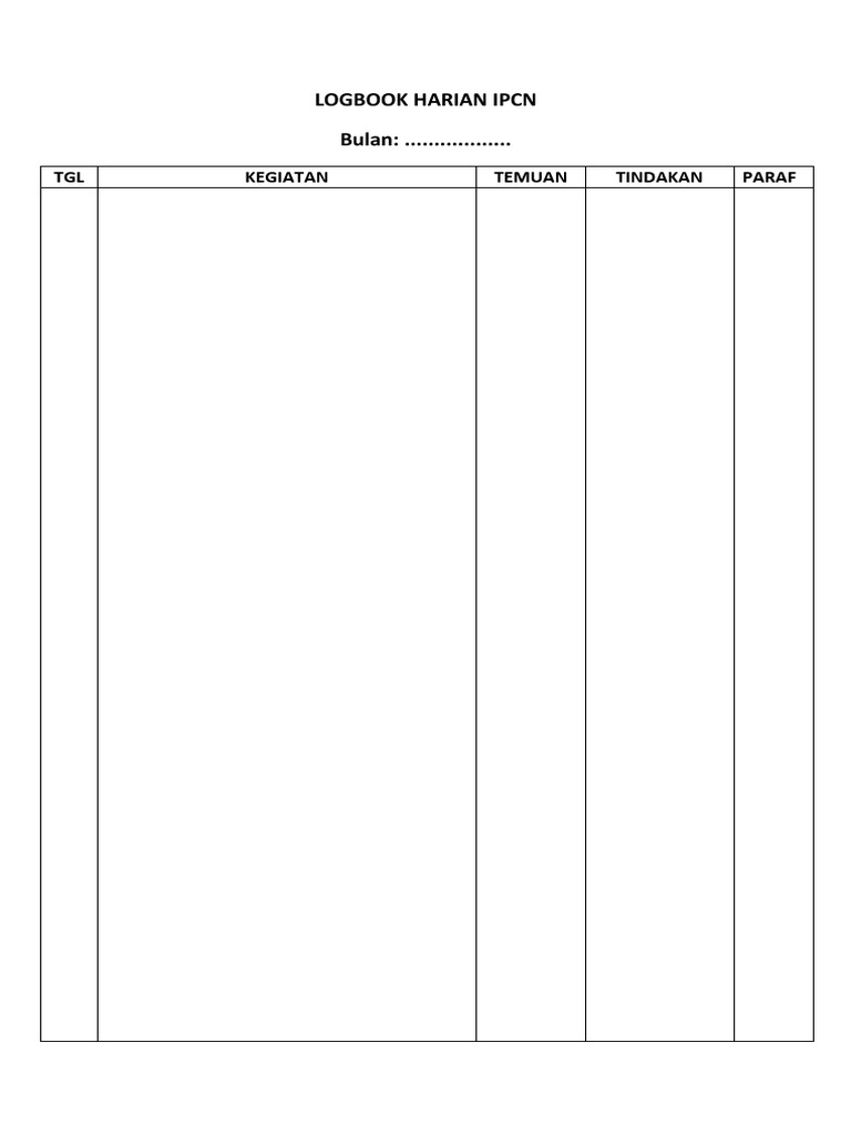 Logbook Harian Ipcn | PDF
