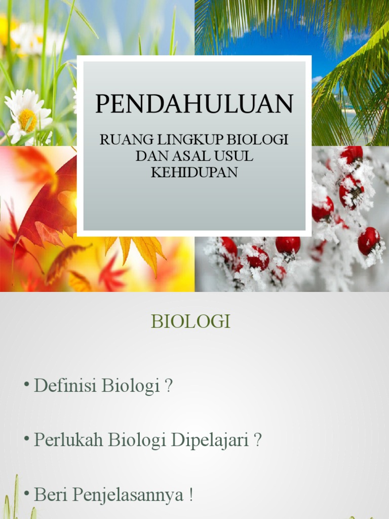 Kuliah 1 - Ruang Lingkup Biologi Dan Asal Usul Kehidupan | PDF