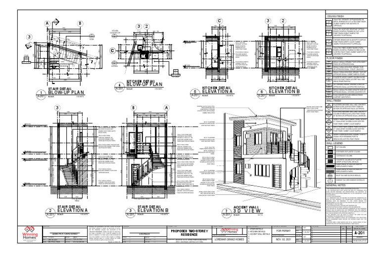 Elevation A Elevation B Blow-Up Plan Blow-Up Plan: Kitchen Detail Stair ...