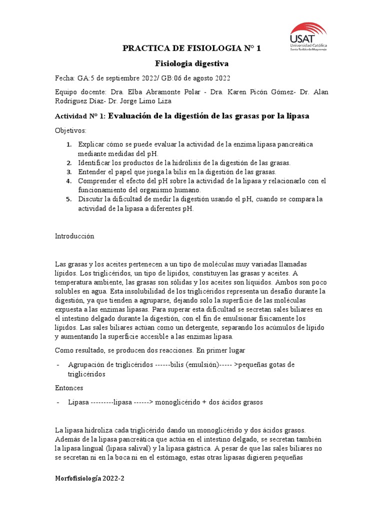 Práctica 2 | PDF | Digestión | Bilis