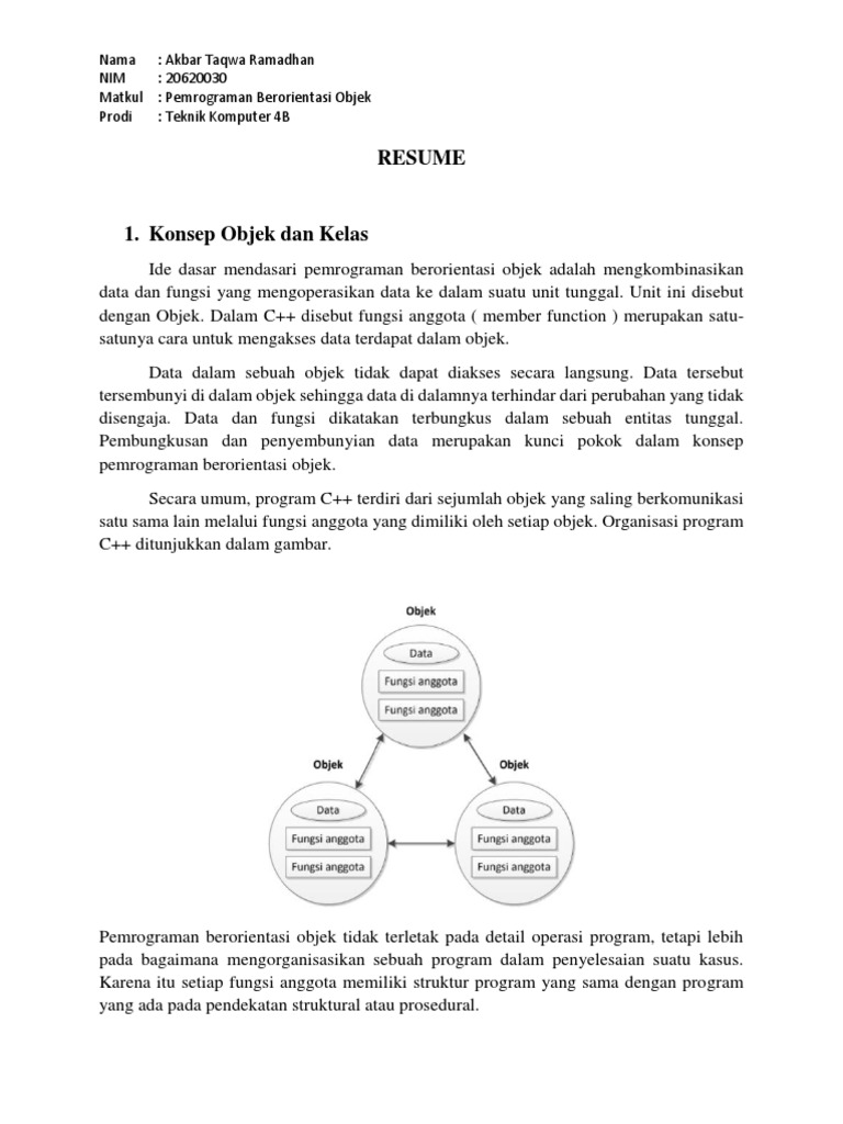 Resume Konsep Objek Dan Kelas | PDF