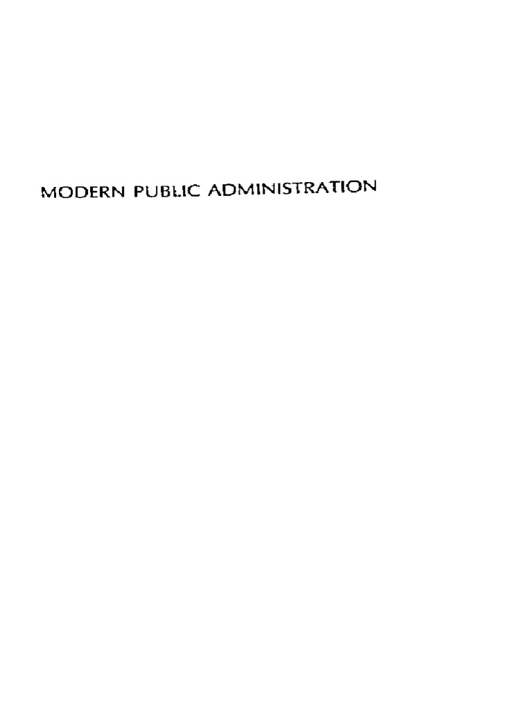 Modern Public Administration Nigro and Nigro | PDF