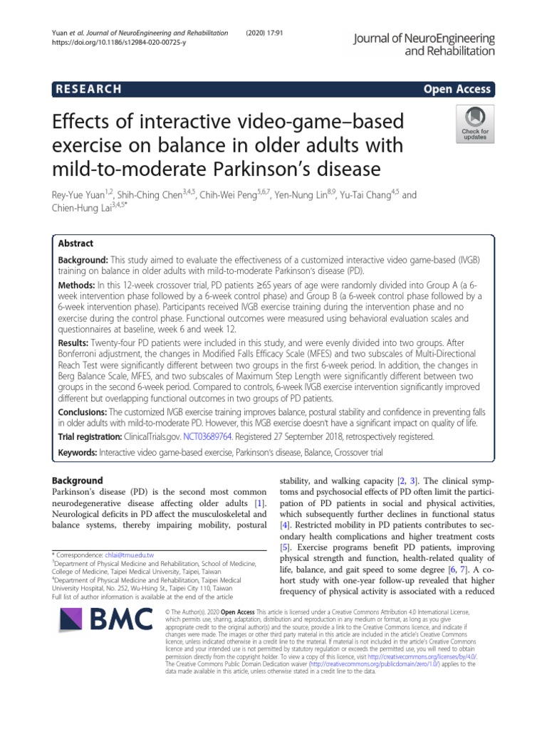 Effects of Interactive Video-Game-Based Exercise On Balance in Older ...