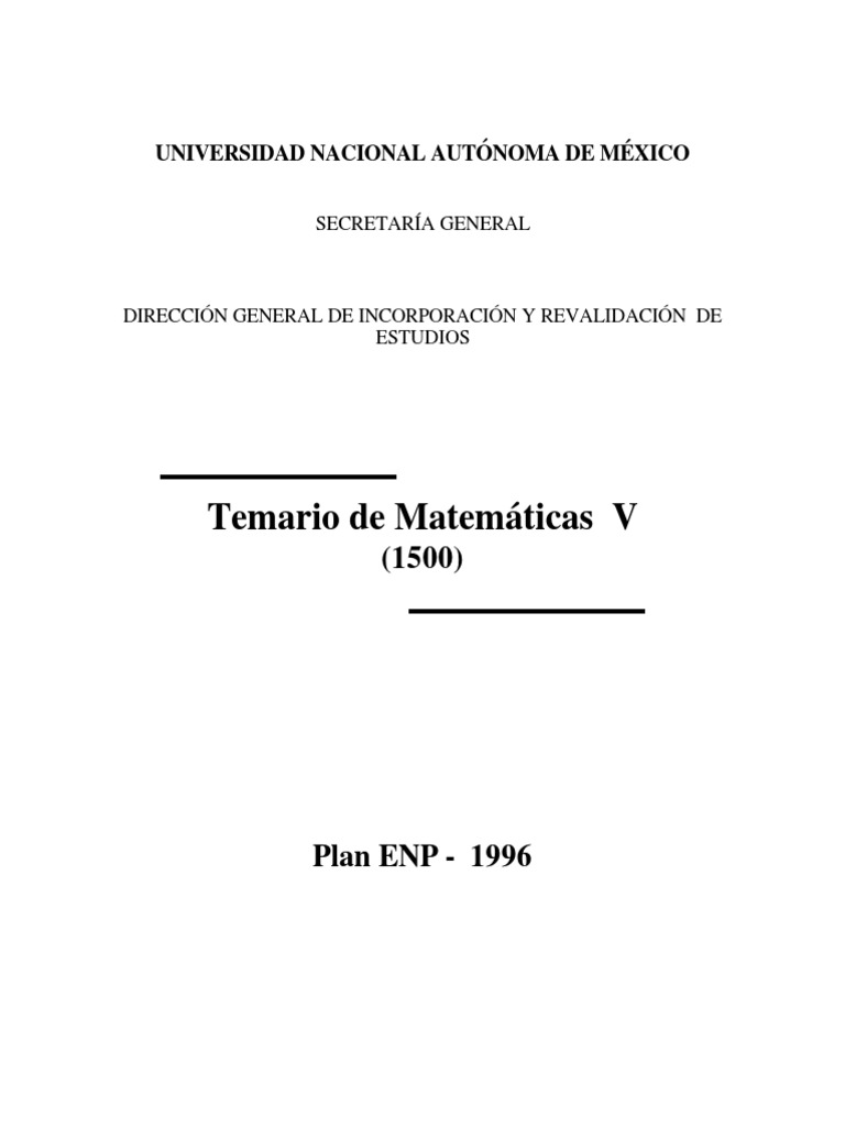 Temario Mate V | PDF | Elipse | Triángulo