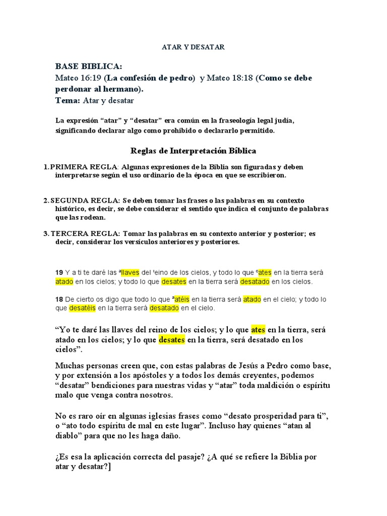 Atar y Desatar | PDF | San Pedro | Evangelio de Mateo