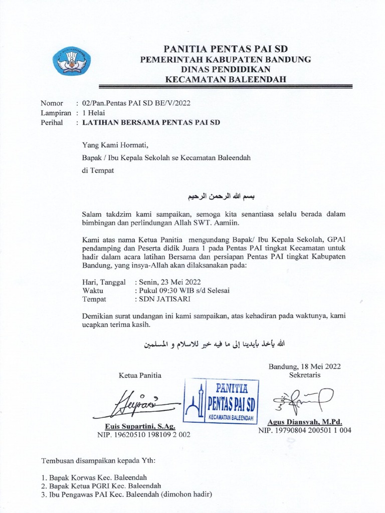 Undangan Latgab Pentas Pai | PDF