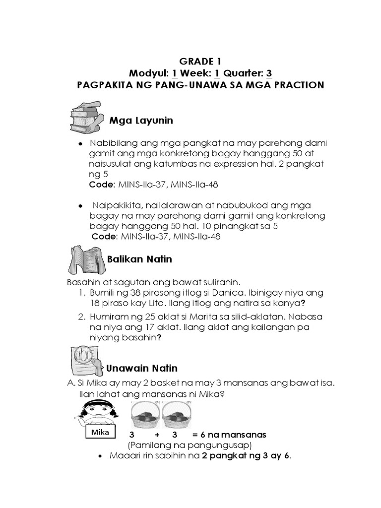 Math1 Q3 Module1 Week1 | PDF