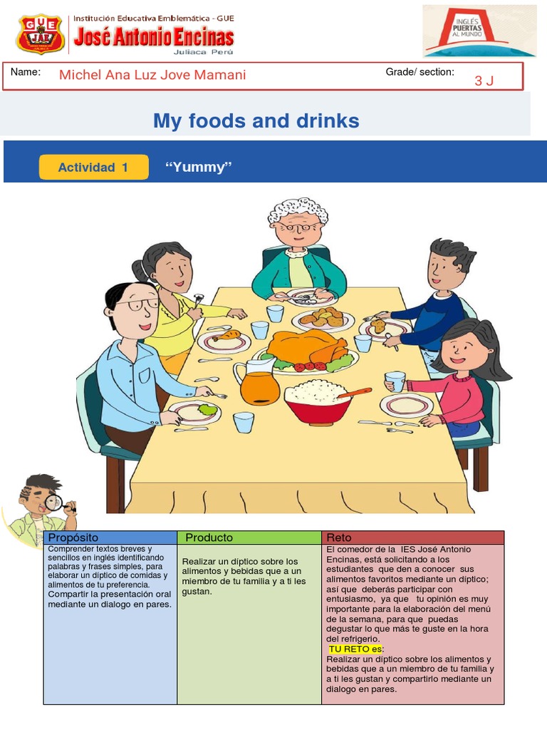 Eda 3 My Foods-Drinks-1 | PDF