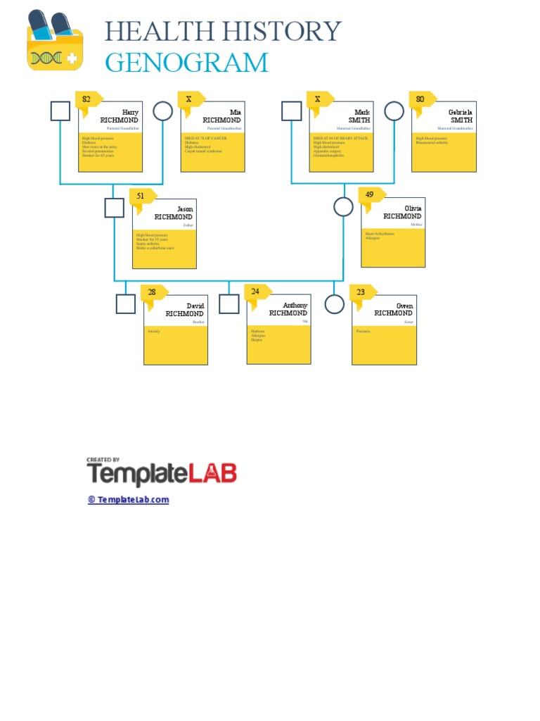 Health History Genogram Template V2 | PDF | Medical Specialties ...