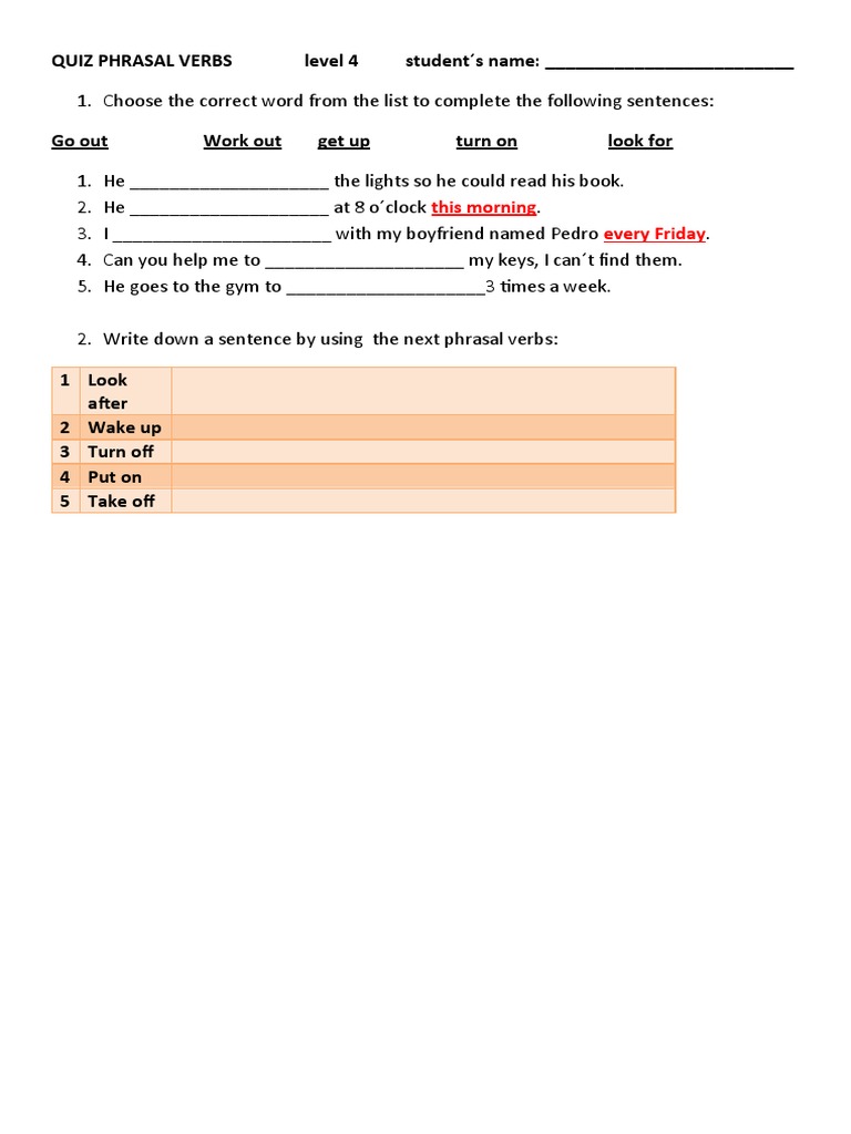 Phrasal Verbs Quiz | PDF | Career & Growth | Language Arts & Discipline