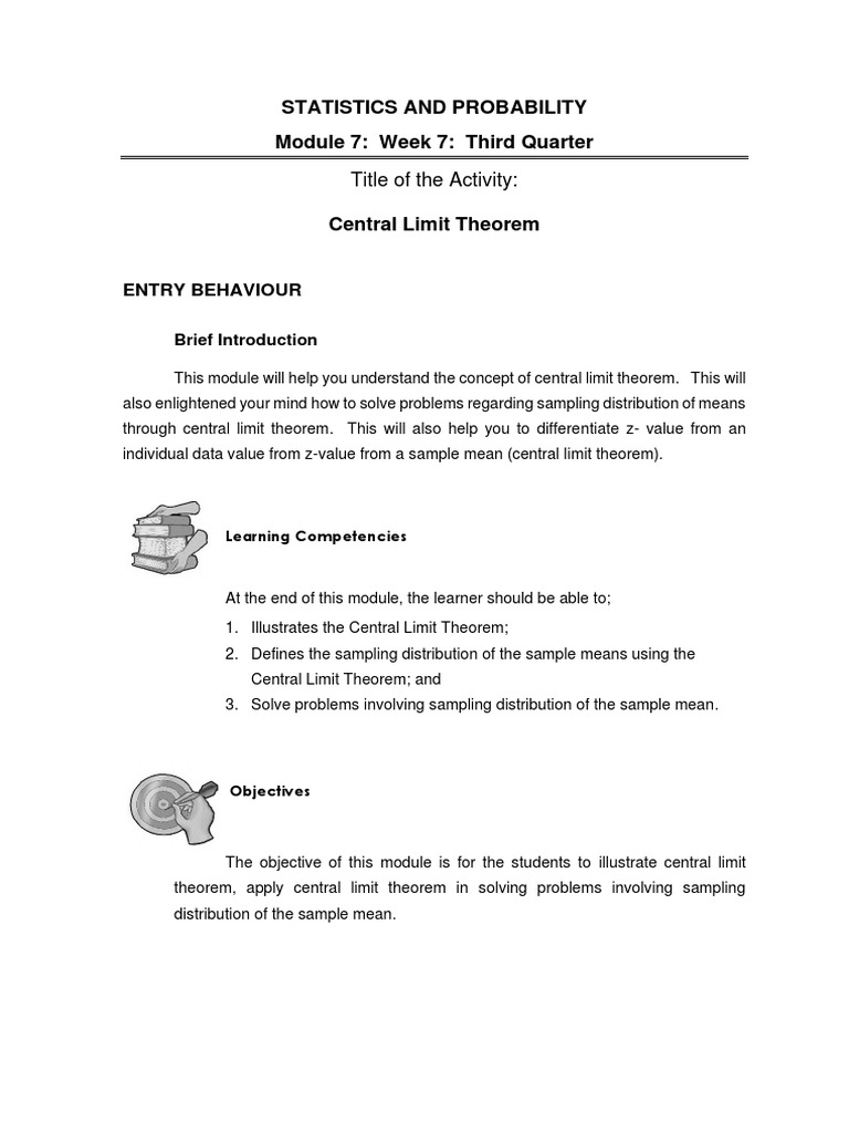 Statistics and Probability Module 7: Week 7: Third Quarter | PDF