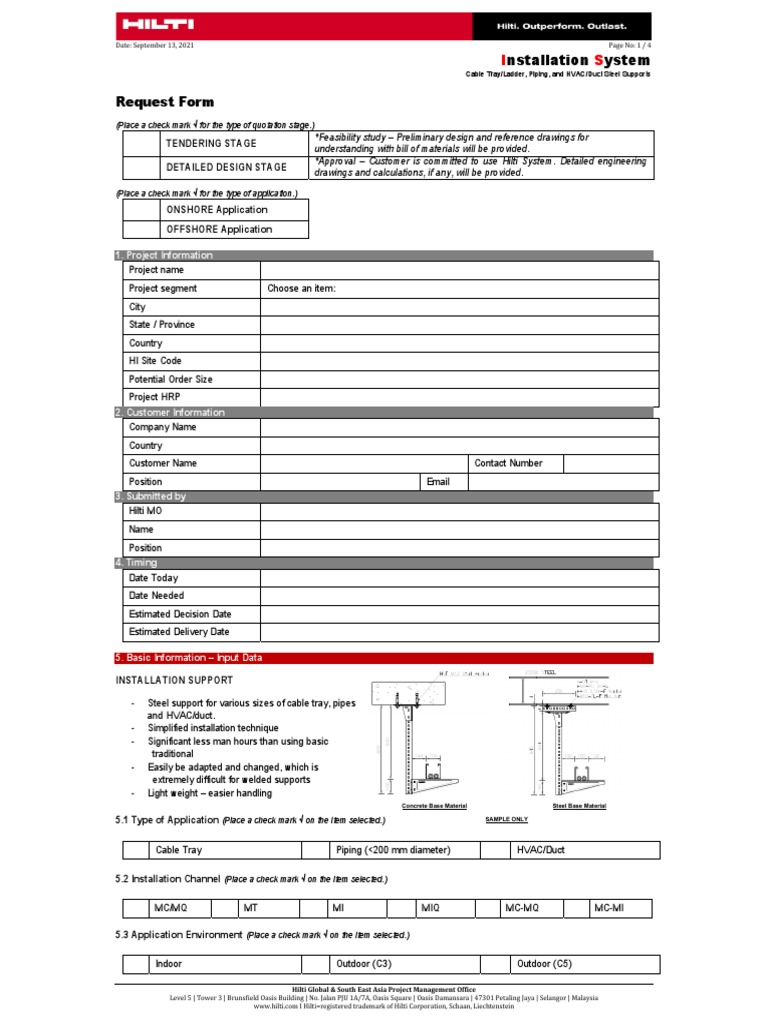 Installation System Request Form - v.3 - Basic Info | PDF | Mechanical ...