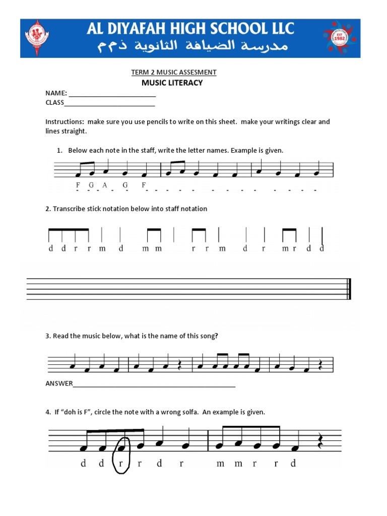 Assessing Music Literacy Skills: Note Identification, Transcription ...