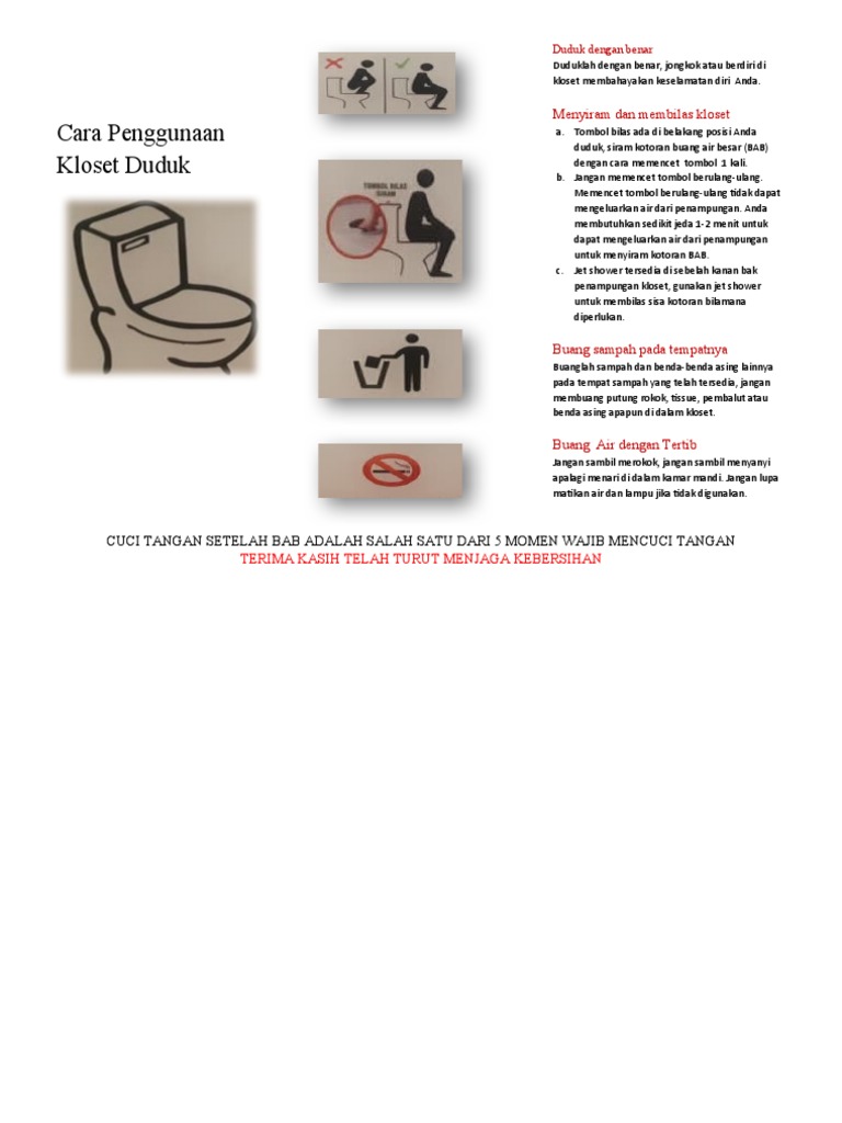 Cara Penggunaan Kloset Duduk | PDF