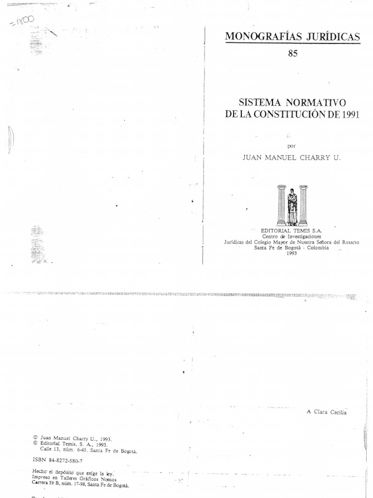 Sistema Normativo de La Constitución de 1991-Charry | PDF