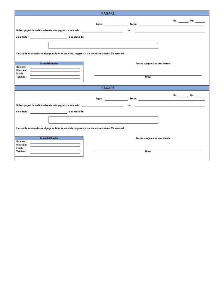 Modelo de Pagare en PDF | PDF