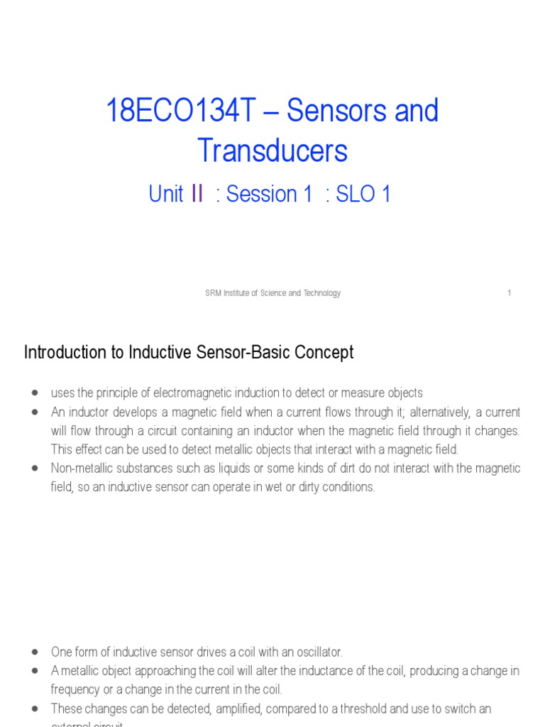Inductive Sensors: Principles & Applications | PDF | Inductor | Inductance