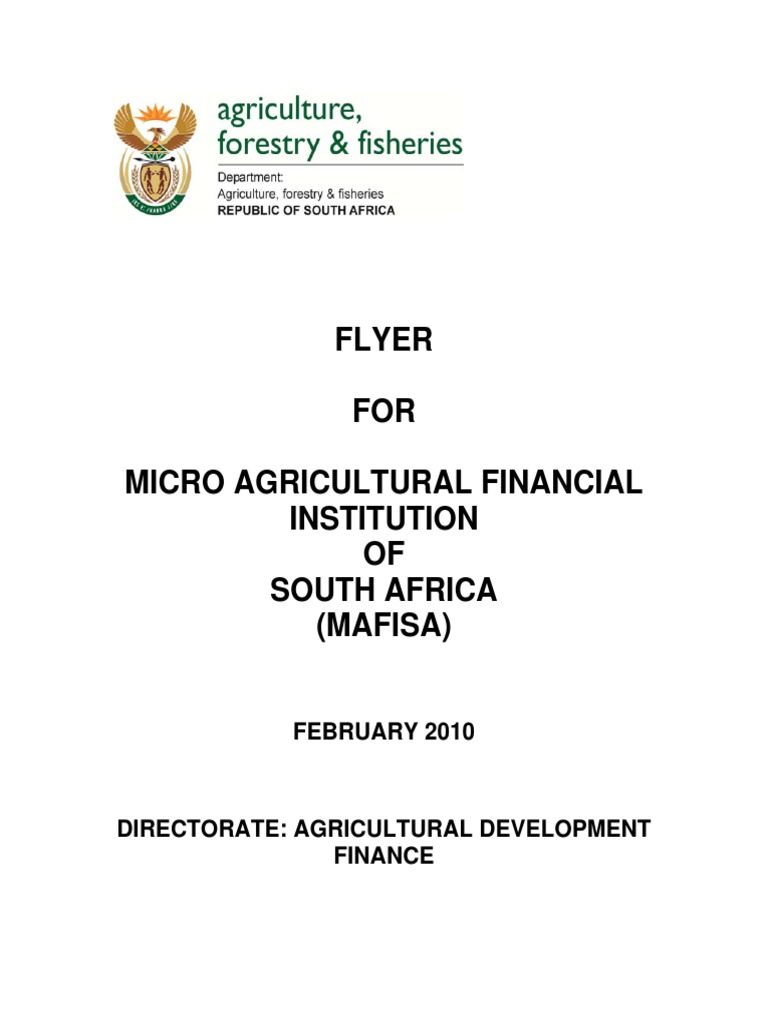 Mafisa Flyer | PDF | Smallholding | Loans