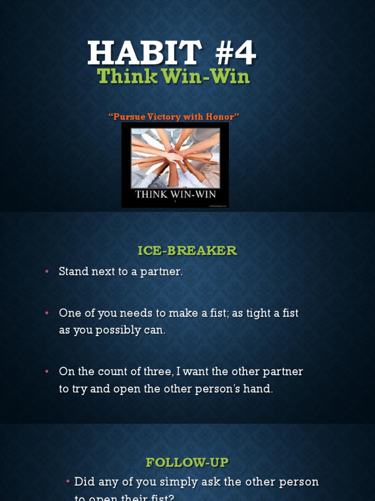 Habit 4 | PDF | Interpersonal Relationships | Behavioural Sciences