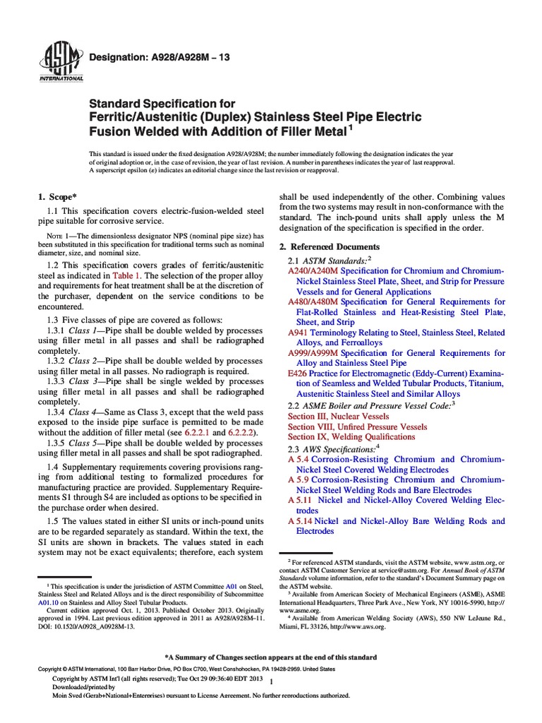 Astm 928-2018 | PDF | Pipe (Fluid Conveyance) | Construction