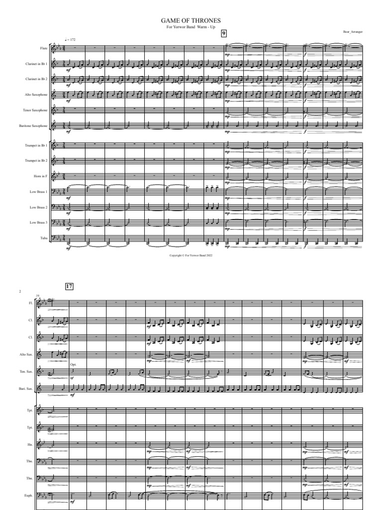GAME OF THRONES - Score and Parts | PDF