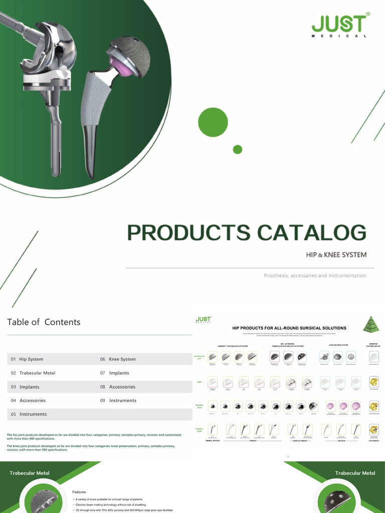 JUST MEDICAL - Product Catalog - Hip&Knee - Specs - OE - 202206 | PDF ...