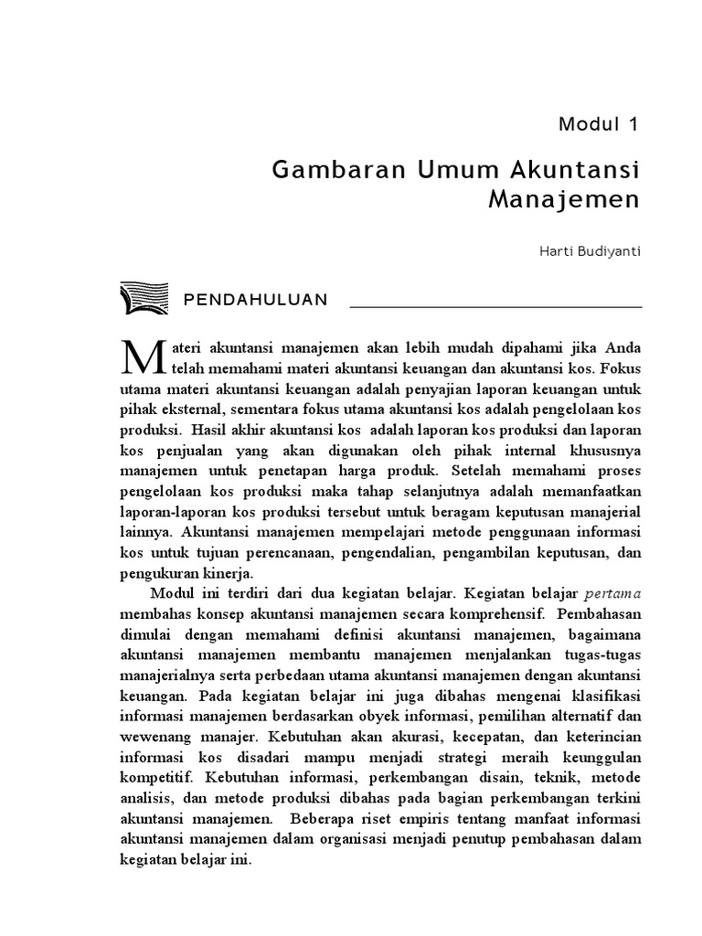 Modul Akuntansi Manajemen UT | PDF