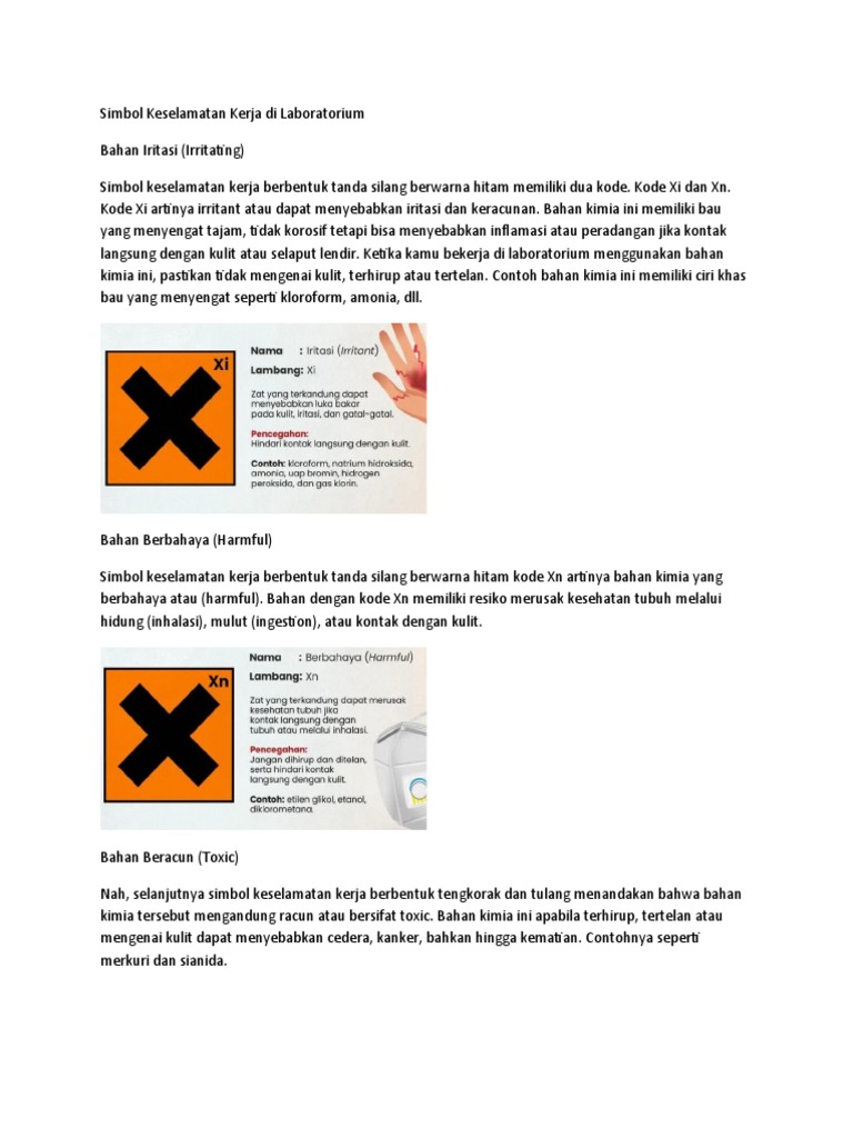 Simbol Keselamatan Kerja Labor | PDF