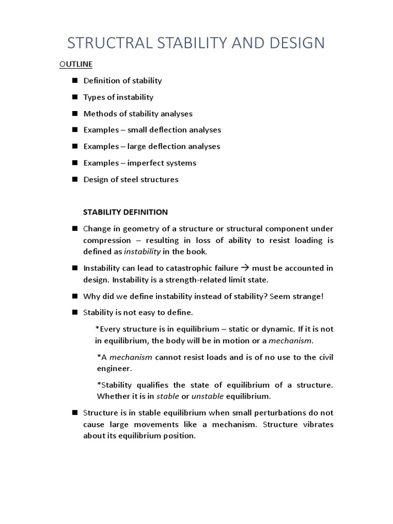 Structural Stability Analysis | PDF | Buckling | Deformation (Engineering)