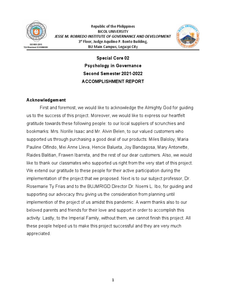 Accomplishment Report | PDF | Economies