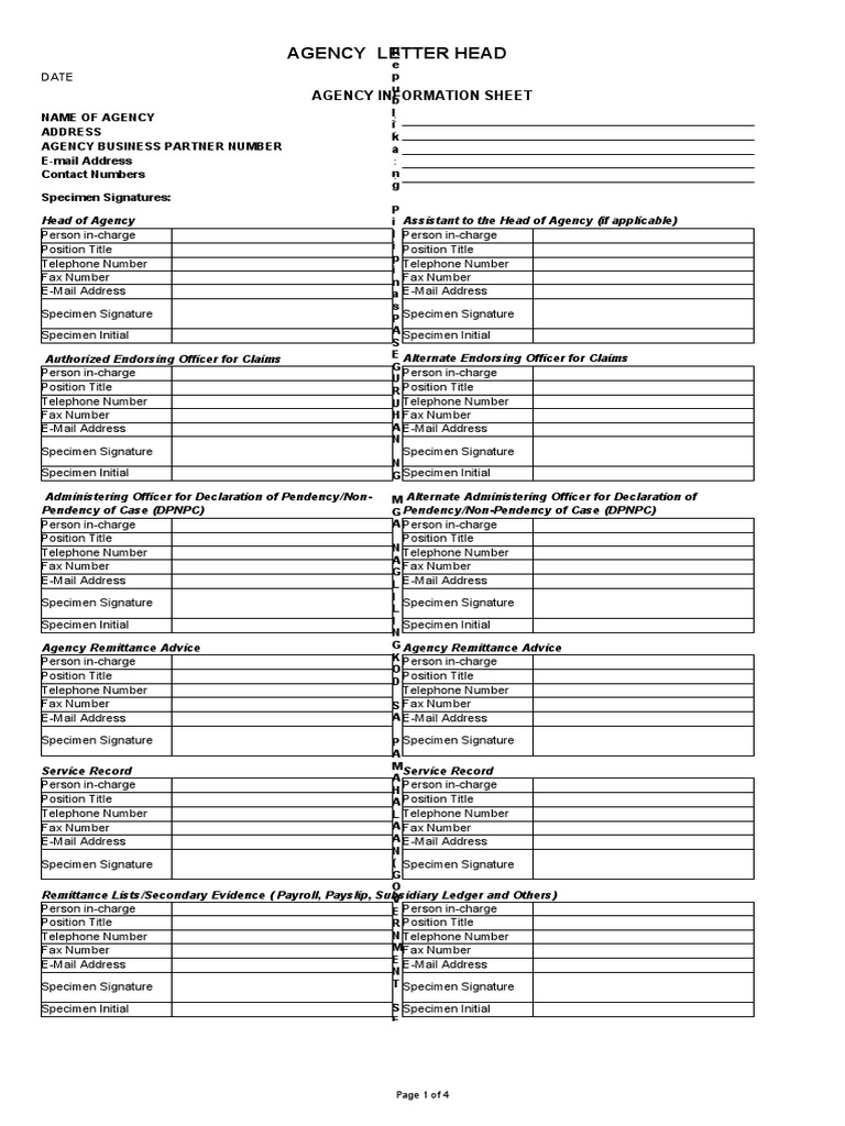 Gsis Ais Form | Download Free PDF | Fax | Communication
