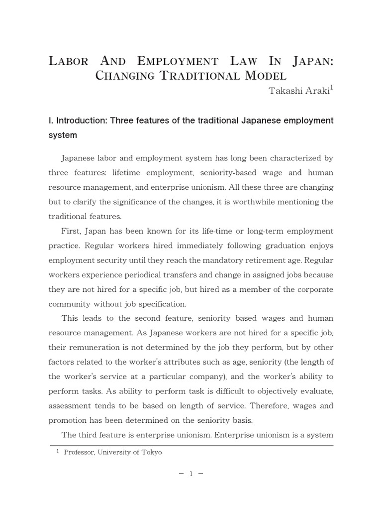 Japan's Evolving Employment Law | PDF | Trade Union | Employment