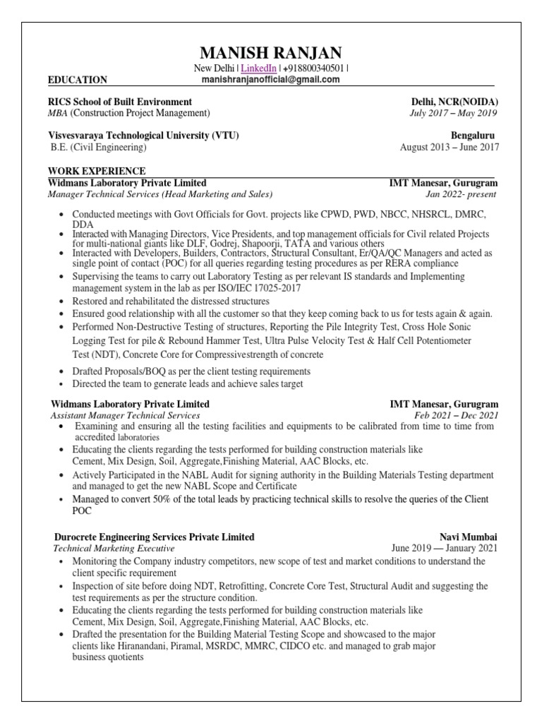Manish Ranjan CV 2022 | PDF Manish Ranjan CV 2022 | PDF