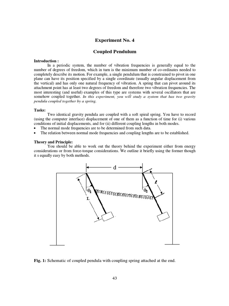 Coupled Pendulum | PDF | Pendulum | Oscillation