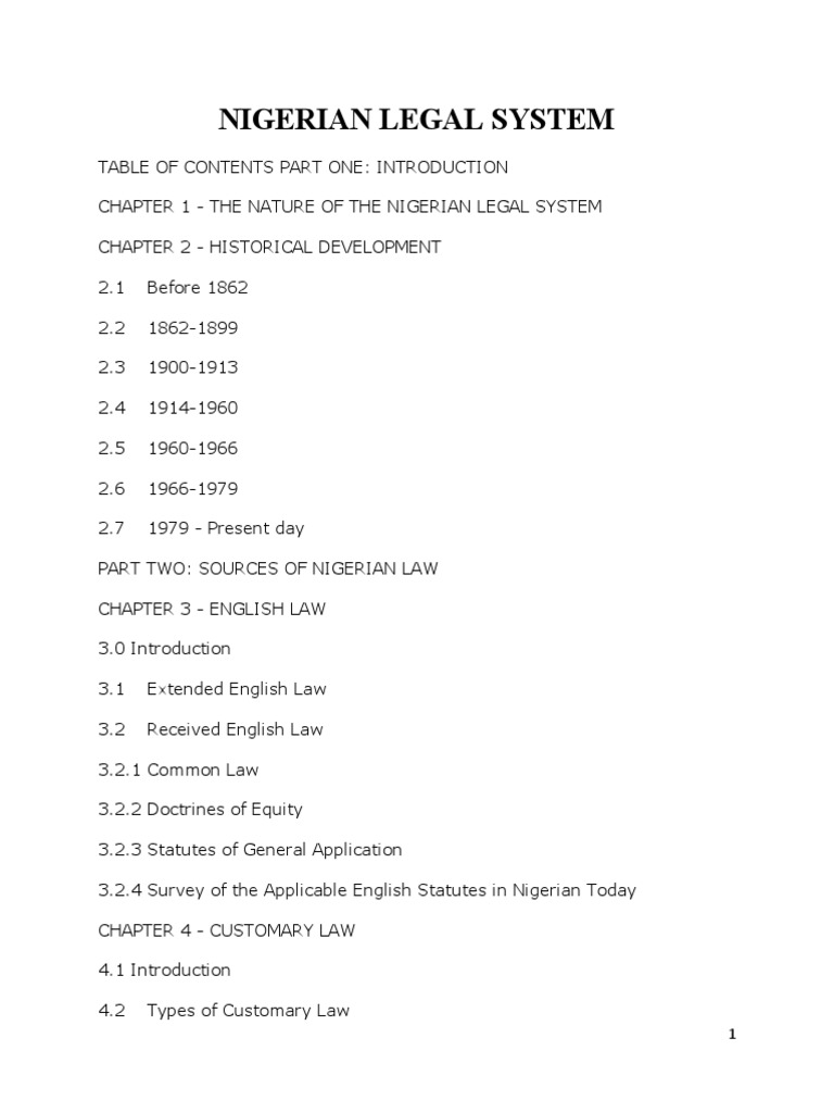 Overview of the Nigerian Legal System | PDF | Common Law | Precedent