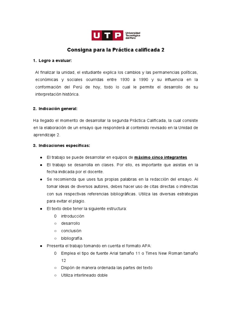 GC N06I PC2Consigna 22C1M-2 (Autoguardado) | PDF | Perú | Lima