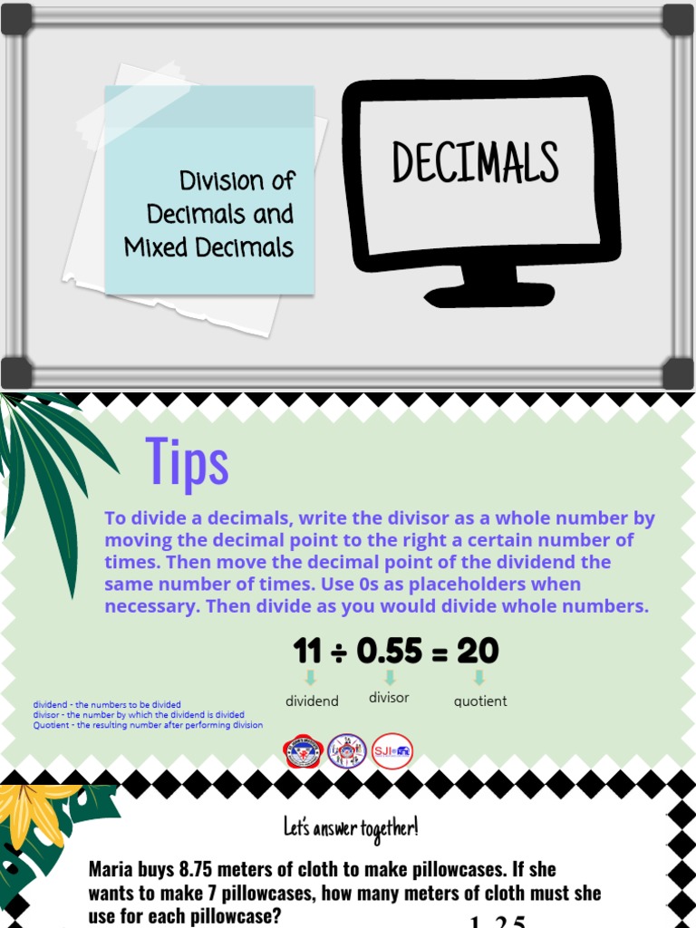 Division of Decimals and Multi-Step Word Problems | PDF | Division ...