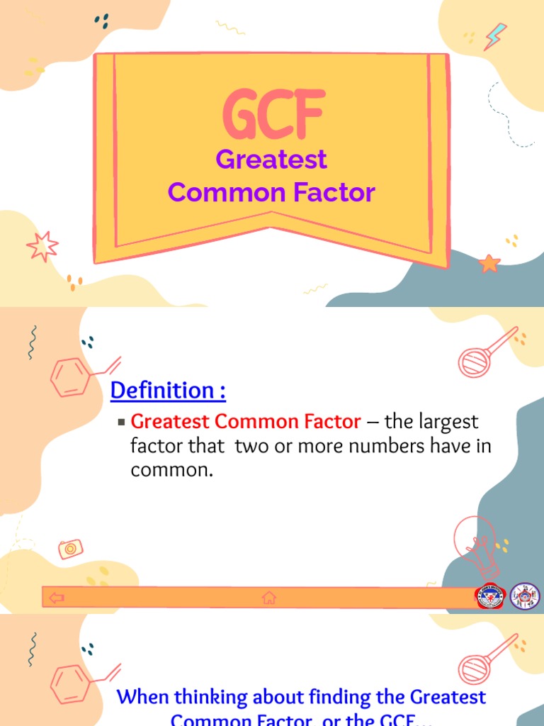 Greatest Common Factor (GCF) and Least Common Multiple (LCM) | PDF ...