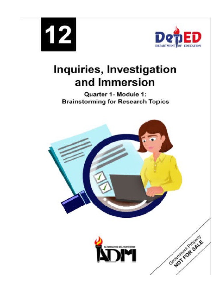 1 Module 1 INQUIRIES INVESTIGATIONS IMMERSION | PDF | Brainstorming | Inquiry Based Learning