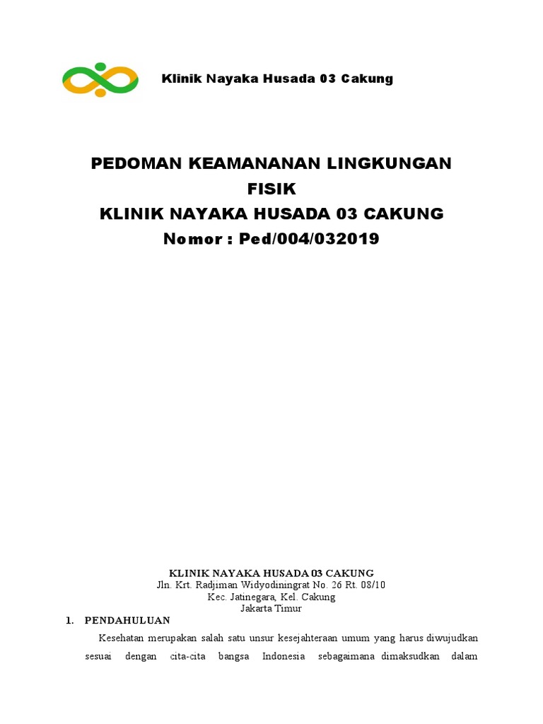 Pedoman Keamanan Lingkungan Fisik Fix | PDF