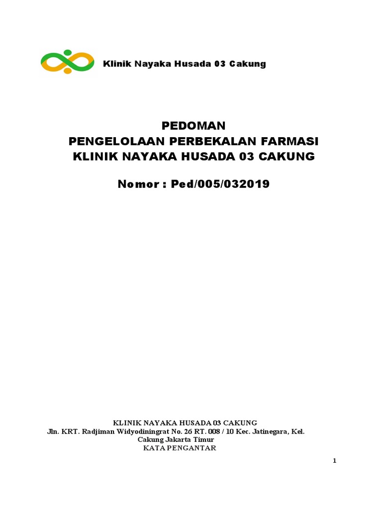 Pedoman Pengelolaan Obat Fix | PDF