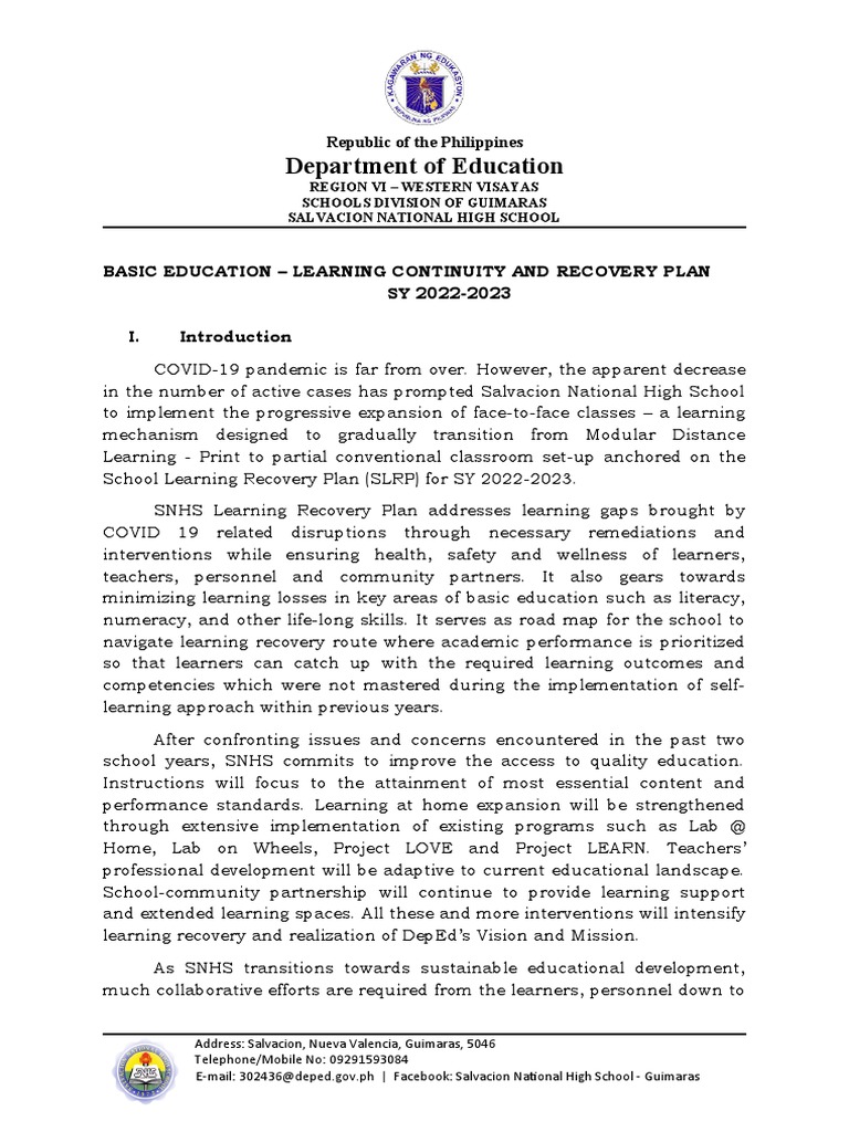 Be LCRP 2022 2023 | PDF | Learning | Teachers