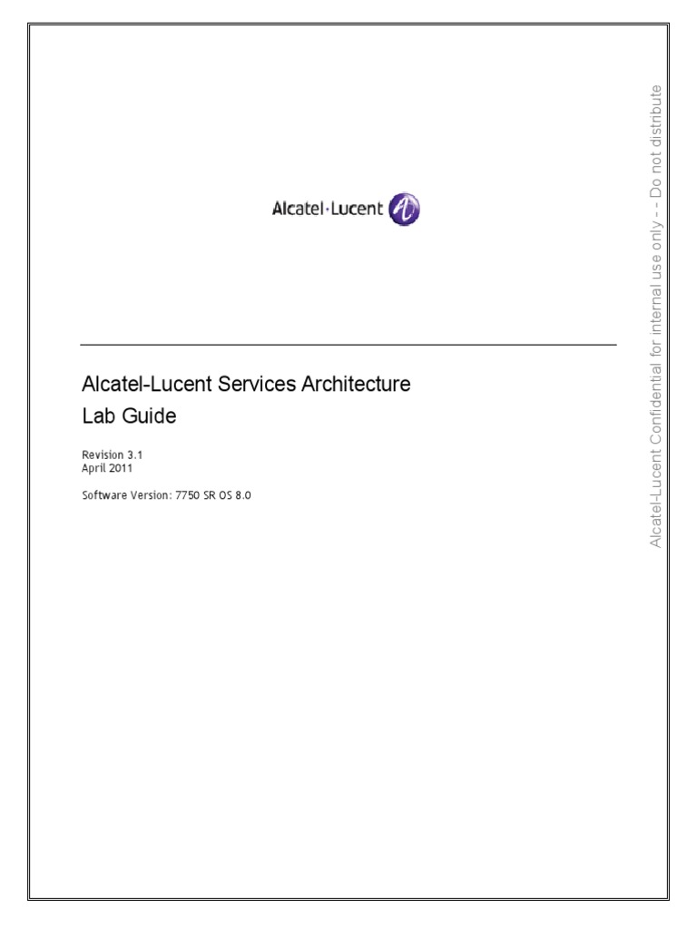 Alcatel-Lucent Services Lab Guide v3-1 | PDF | Networking | Multiprotocol Label Switching