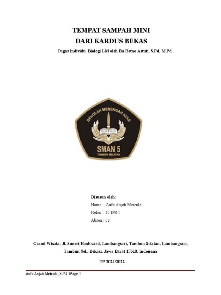 Contoh Laporan Project 3R | PDF