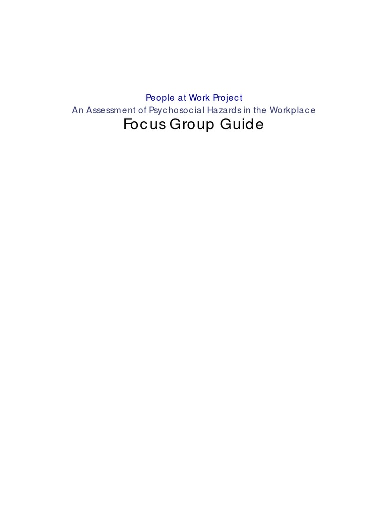PAW Focus Group Guide | PDF | Focus Group