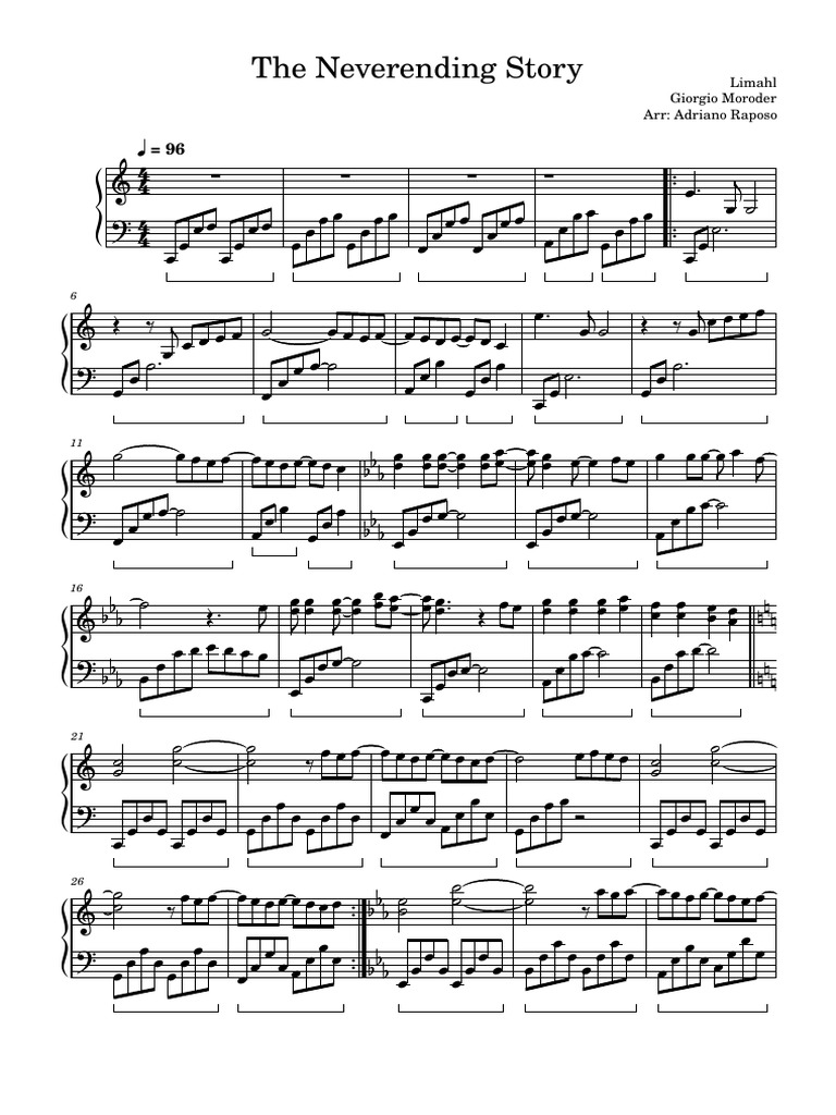 Neverending Story Piano | PDF | European Music | Singles