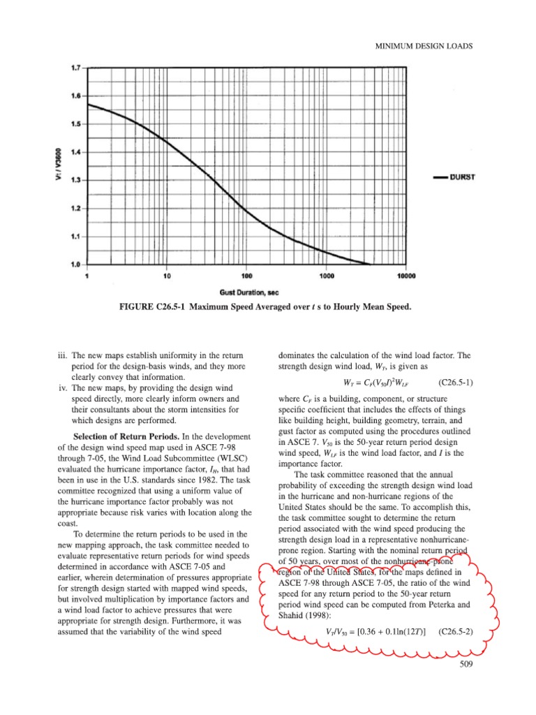 Extract 3 - Extract of ASCE-07-2010 - Formula For 700 Year Return Period Wind Speed | PDF