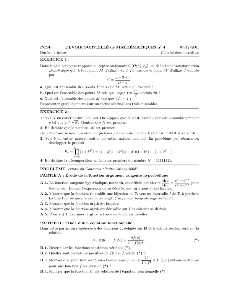 DM 6 | PDF | Fonction (Mathématiques) | Mathématiques élémentaires