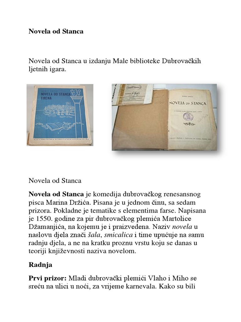 Novela Od Stanca | PDF